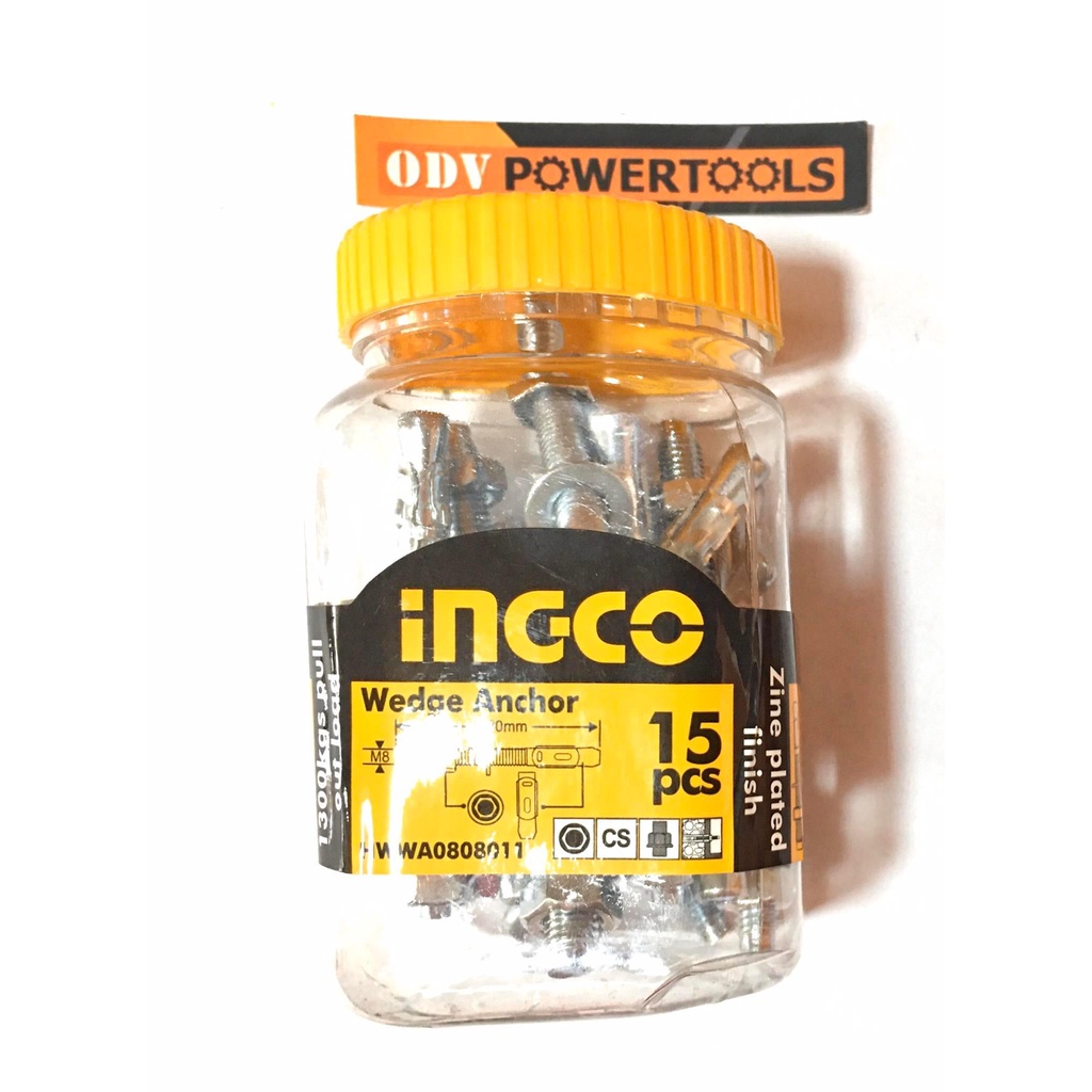 INGCO Wedge Anchor Bolt Zinc Plated Finish HWWA0808011 ~ ODV POWERTOOLS ...