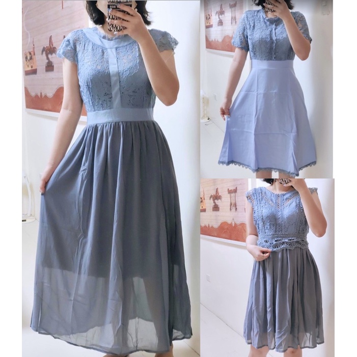 DUSTY POWDER BLUE lace Vintage Semi formal elegant classy casual ...