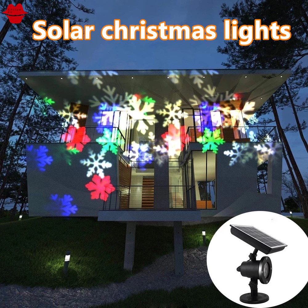 LED Solar Laser Light Outdoot/Indoor Projector Moving Snowflake Lamp ...
