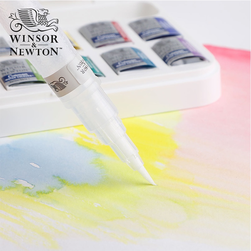 Winsor & Newton 12 colors Cotman Watercolor water brush pocket set fine ...