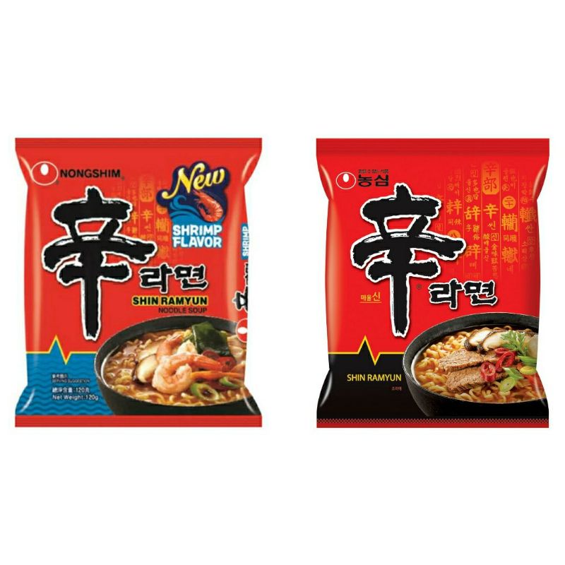 Nongshim Shin Ramyun Original/Shrimp/Kimchi/Curry Ramen 120g | Shopee ...