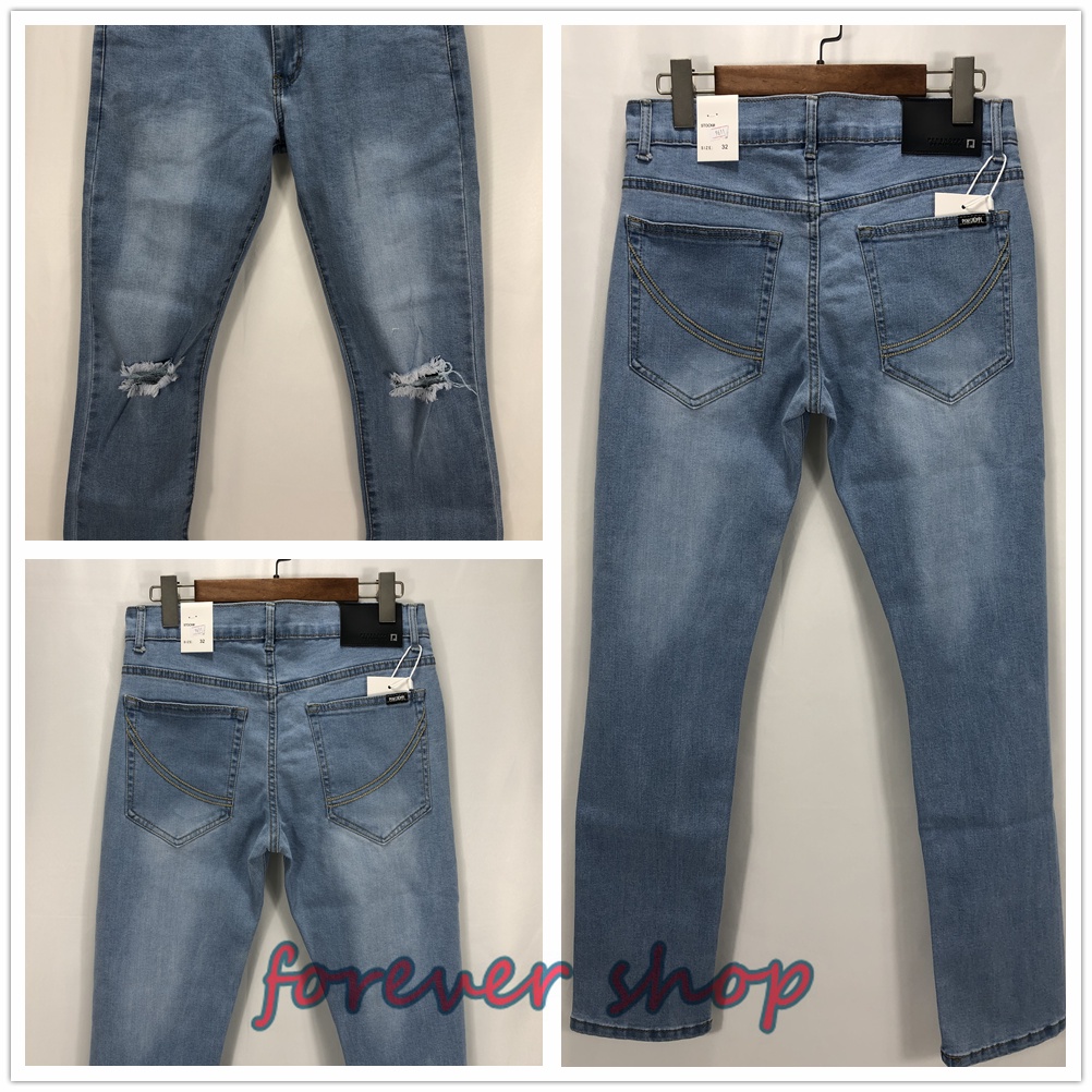 COD Men's New knee cut Cotton Stretch Fashion Jeans | Shopee Philippines