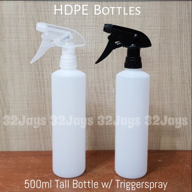 HDPE Tall 500ml Trigger Spray Sprayer Empty Plastic Bottle Alcohol ...