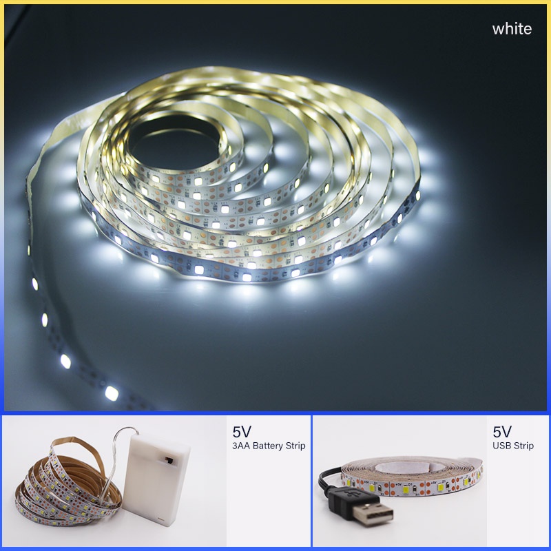 3XAA Battery/USB 5V LED Strip Light 60 LEDs/m 2835 SMD IP20 Not ...