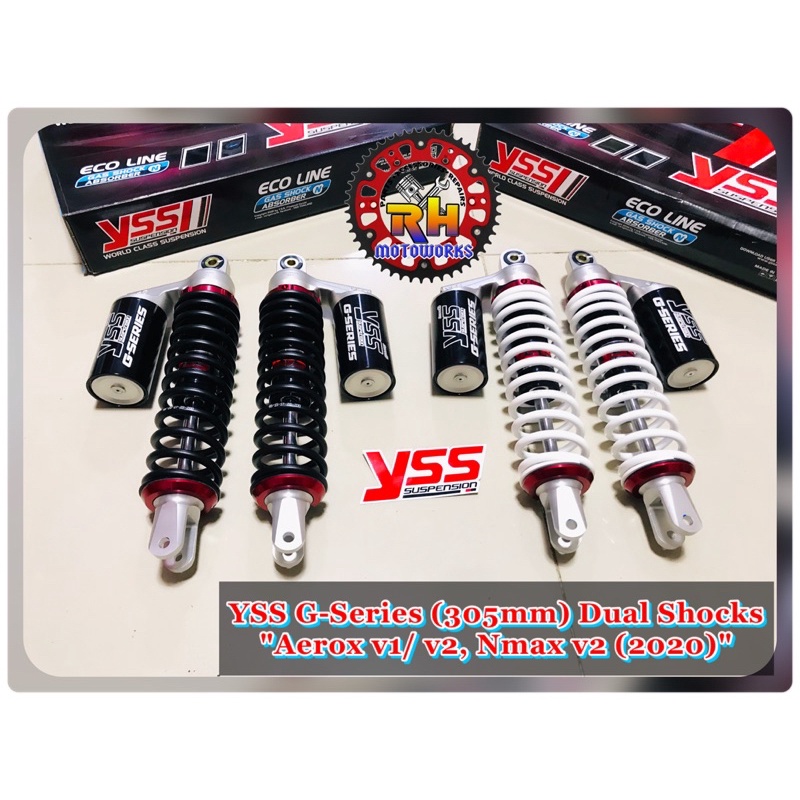 YSS G-Series for Aerox v1/v2 and Nmax v1/v2 (305mm) Rear Dual Shocks | Shopee Philippines