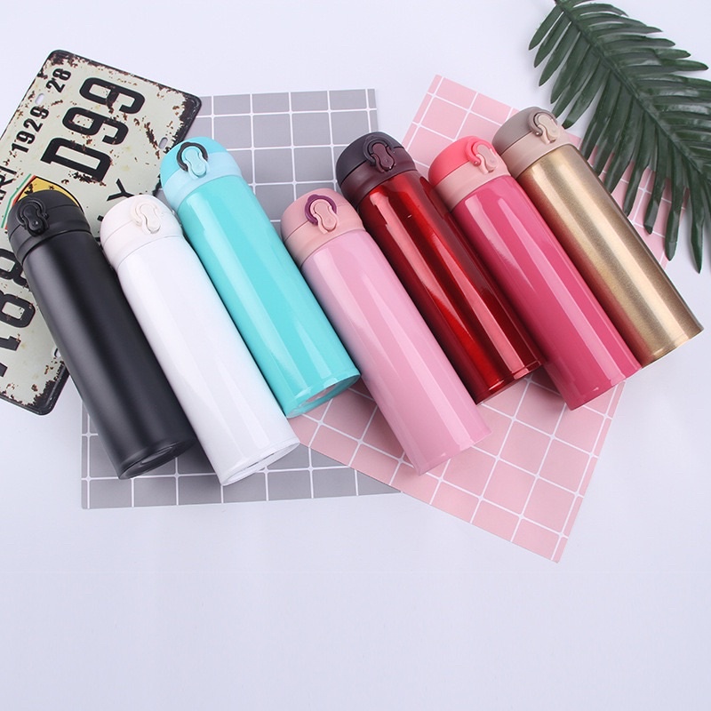 Stainless Steel Thermos Vacuum Flask Tumbler w/ Fliptop and Lock 500mL ...