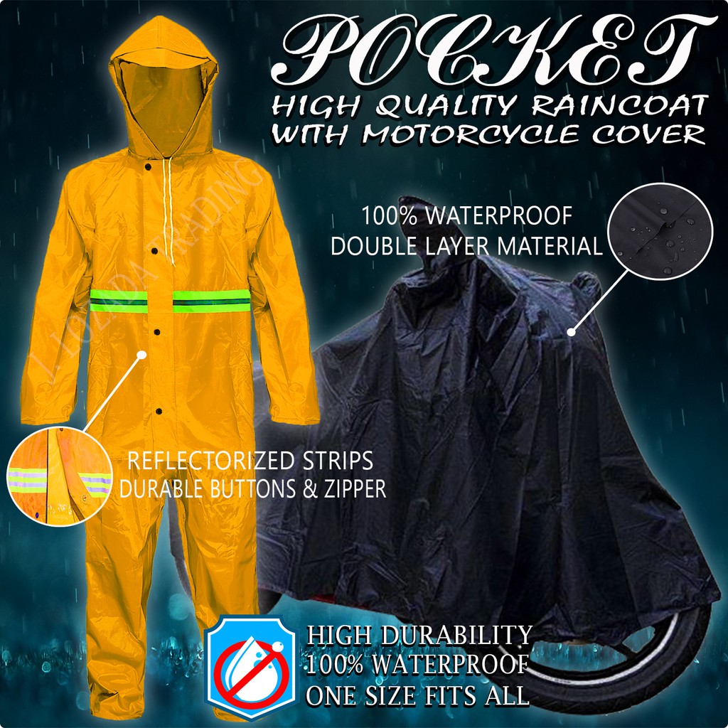 2 in 1 MOTORCYCLE RAINCOAT KAPOTE WITH MOTORCYCLE COVER - BOTH MAKAPAL ...