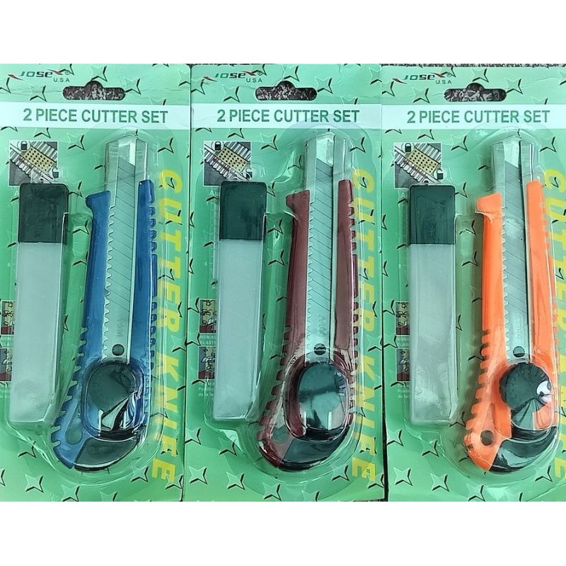 Cutter Knife 2 Piece Cutter set with Extra Blade | Shopee Philippines