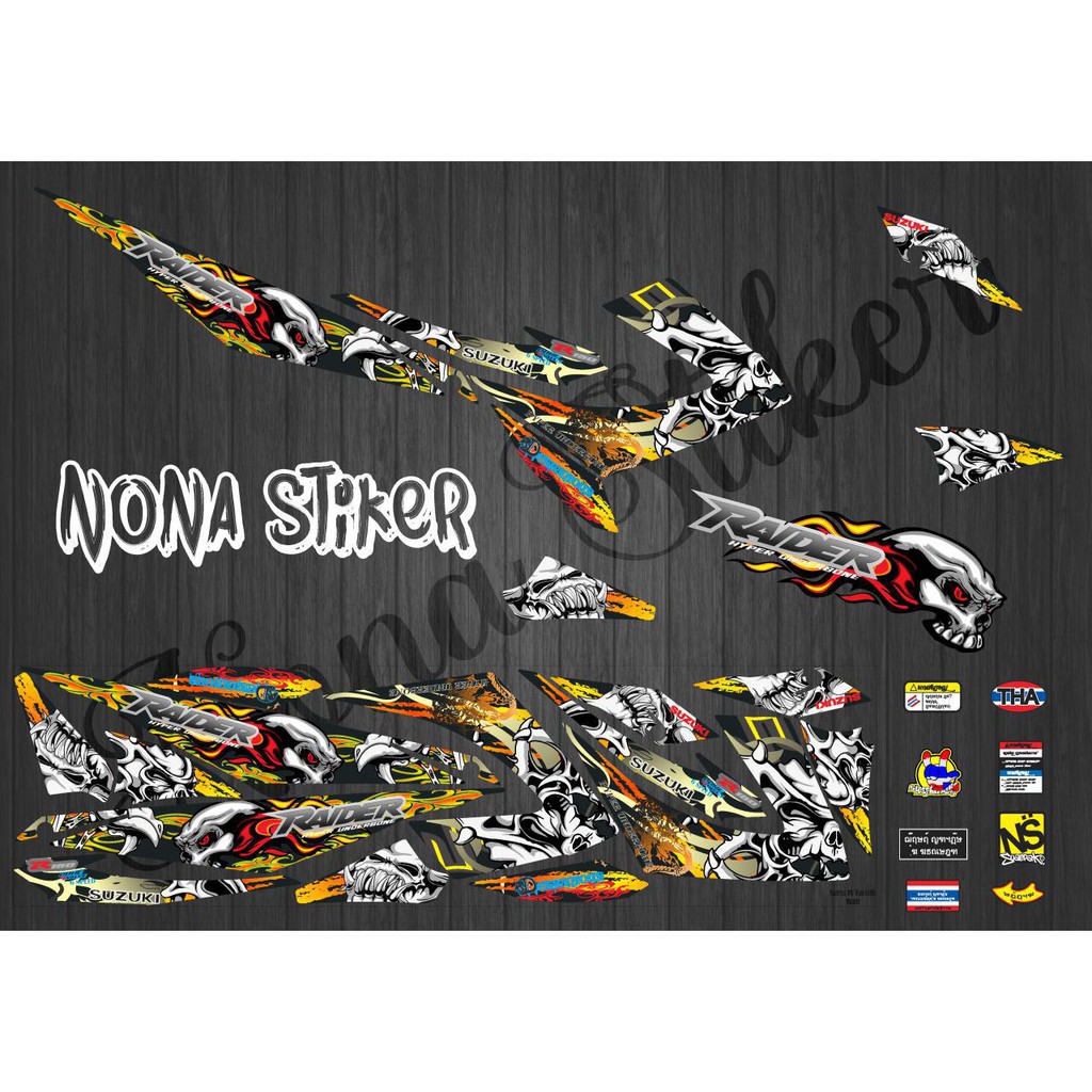 Satria FACELIFT Skull STRIPING DECAL Sticker | Shopee Philippines