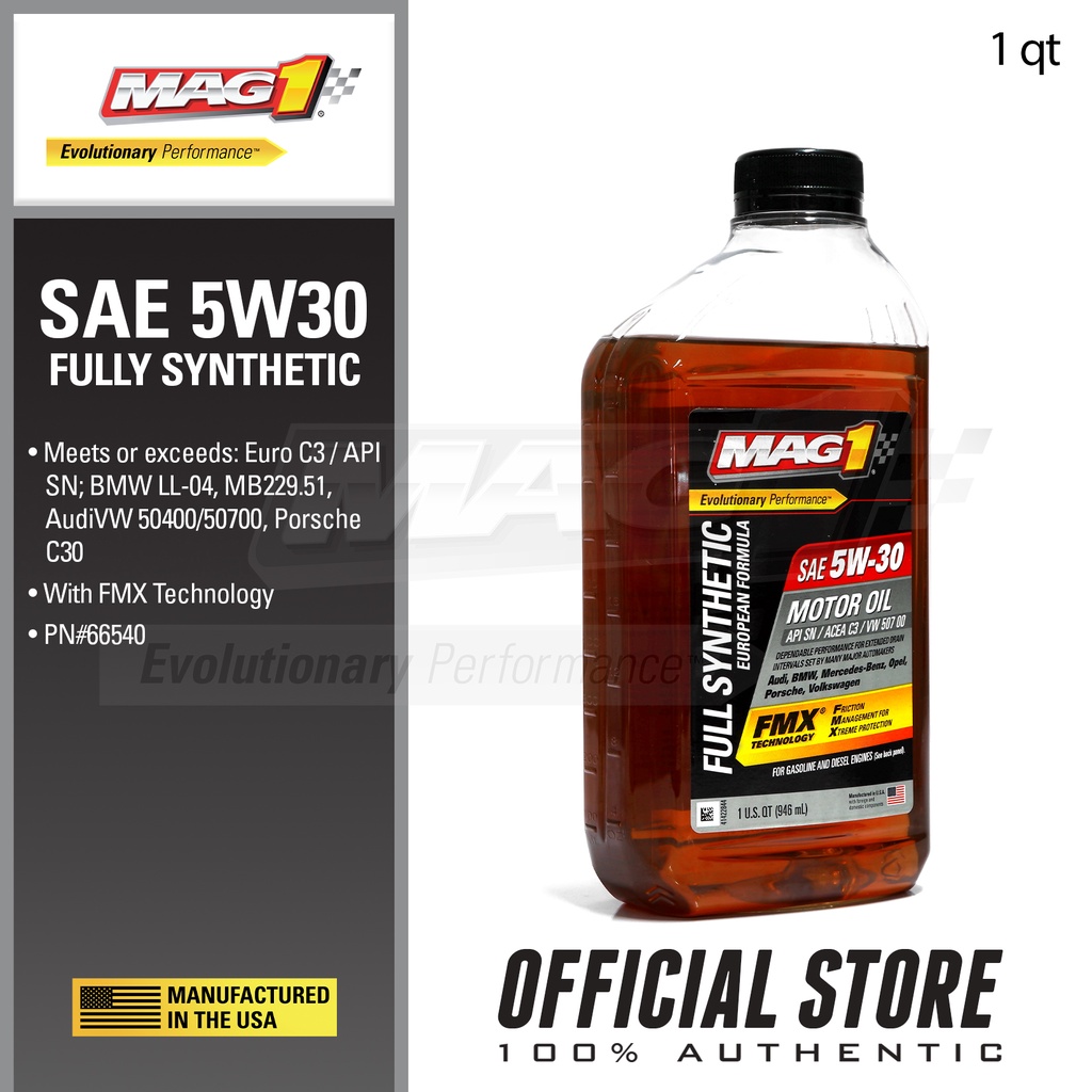 MAG 1 5W30 Fully Synthetic European VW507 Engine Oil for Gas & Diesel ...