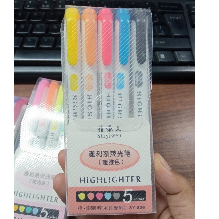 5Colors/Set Colors-Mildliner Highlighter Double-Sided Highlither Marker Pen | Shopee Philippines