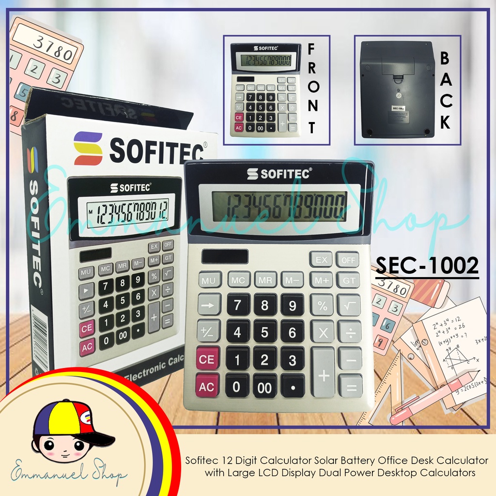 Big Display Solar Electronic Calculator 12Digits Office Supplies w ...
