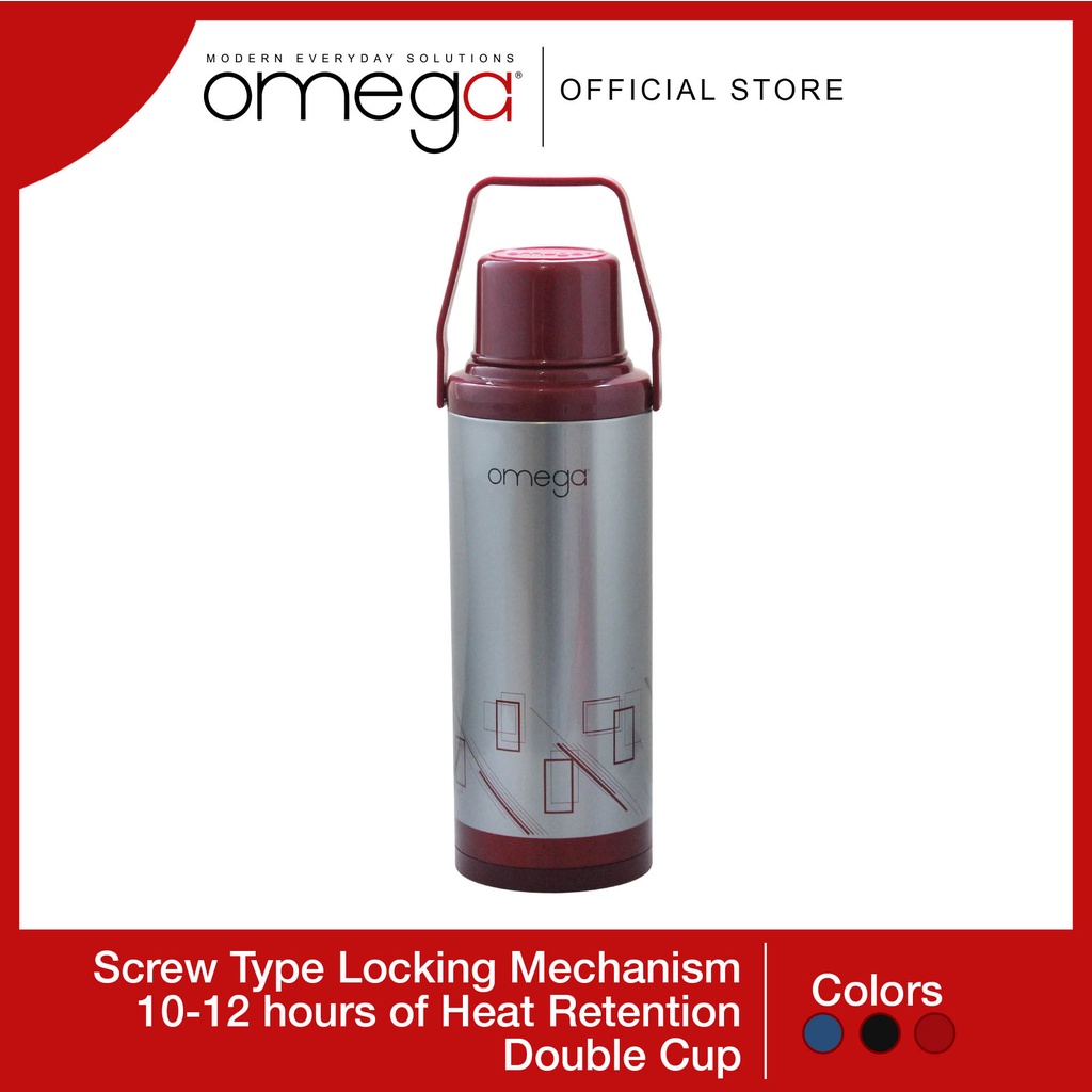 Omega Kingsley Black 2.2Liters Printed Metal Vacuum Flask | Shopee ...