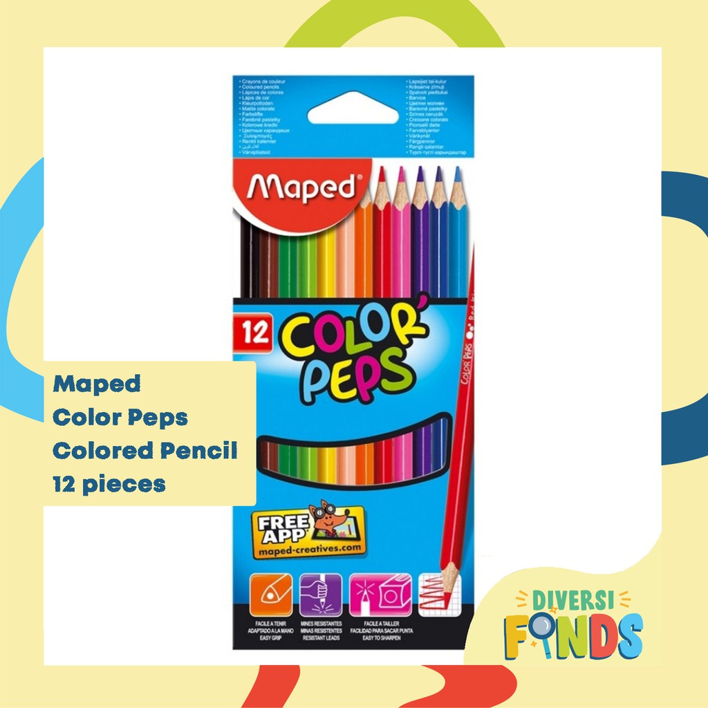 Maped Colorpeps Colored pencil 12, 24, 36 Colors , 1 color per pencil ...
