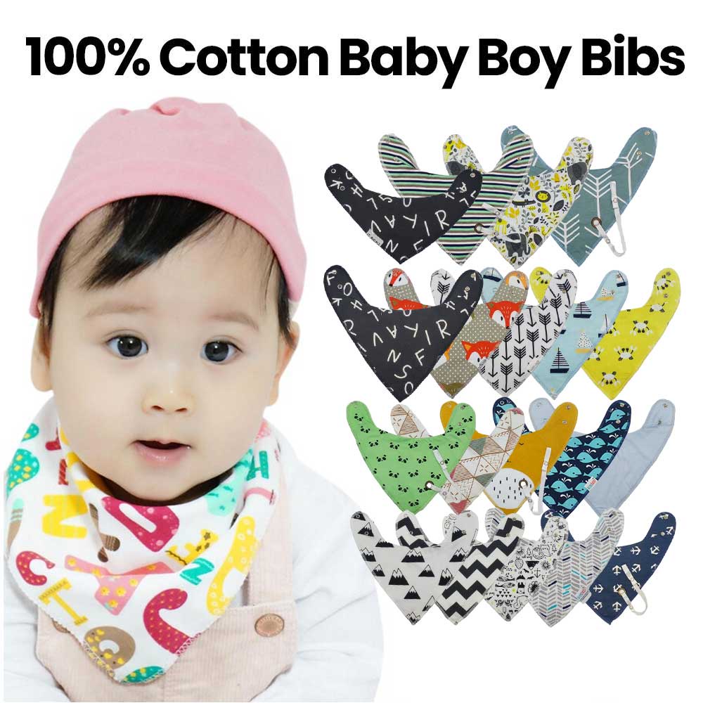 100% Cotton Baby Boy Bibs New Design Bib Cotton Triangle Bib With ...