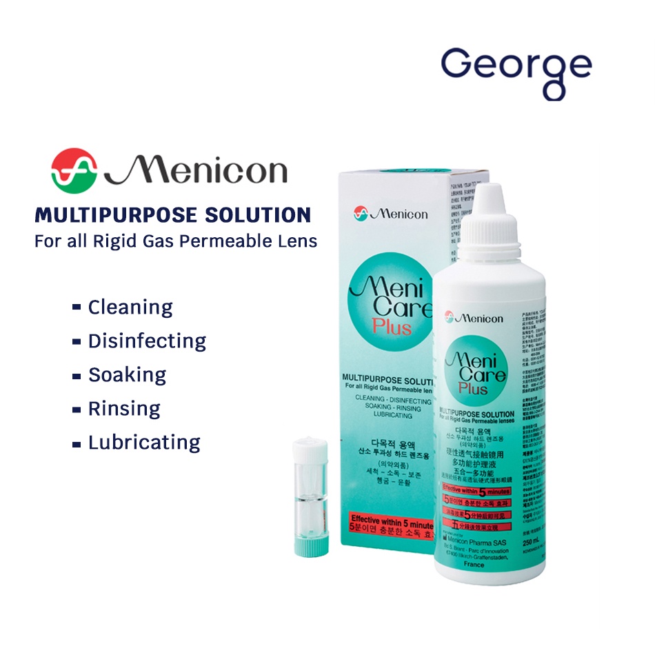 Menicon Menicare Plus Hard Contact and RGP Lens Cleaning Solution Authentic FDA Approved ...