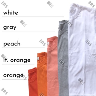 SOFTEX Plain Round Neck Shirt white gray peach light orange orange pink ...