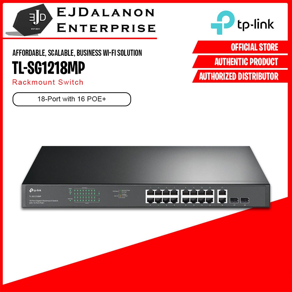 TP-Link Tl-Sg1218Mp 18-Port Gigabit Rackmount Poe Switch with 16 Poe+ ...