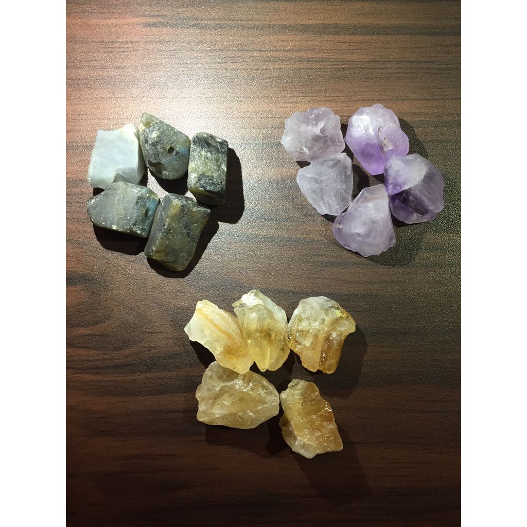 Raw Stones Pendant Citrine, Labradorite, Clear Quartz, Smoky Quartz ...