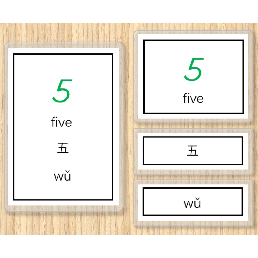 NUMBERS and COUNTING - 40 Language Cards Mandarin-Pinyin-English 4-Part ...