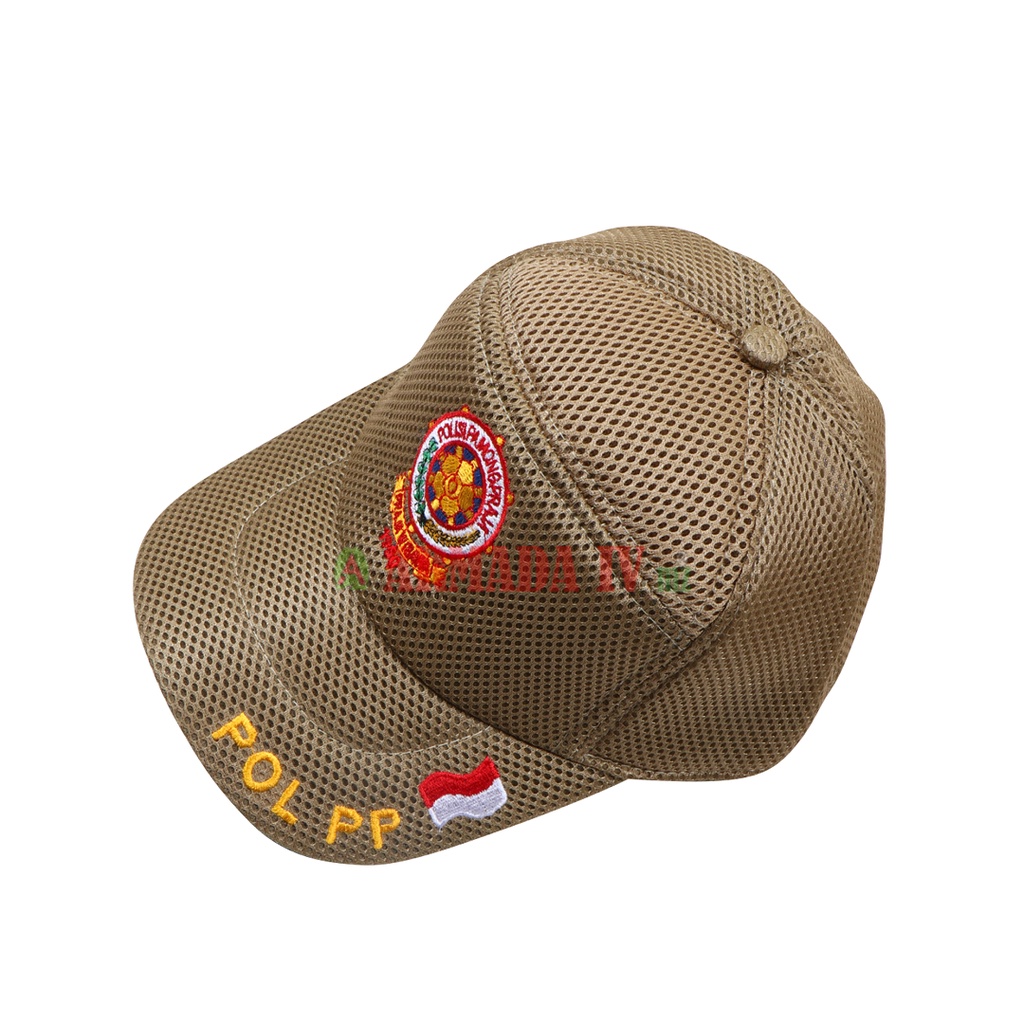 MERAH Beige Mesh Hat POL PP Logo Red and White Field Hat | Shopee ...
