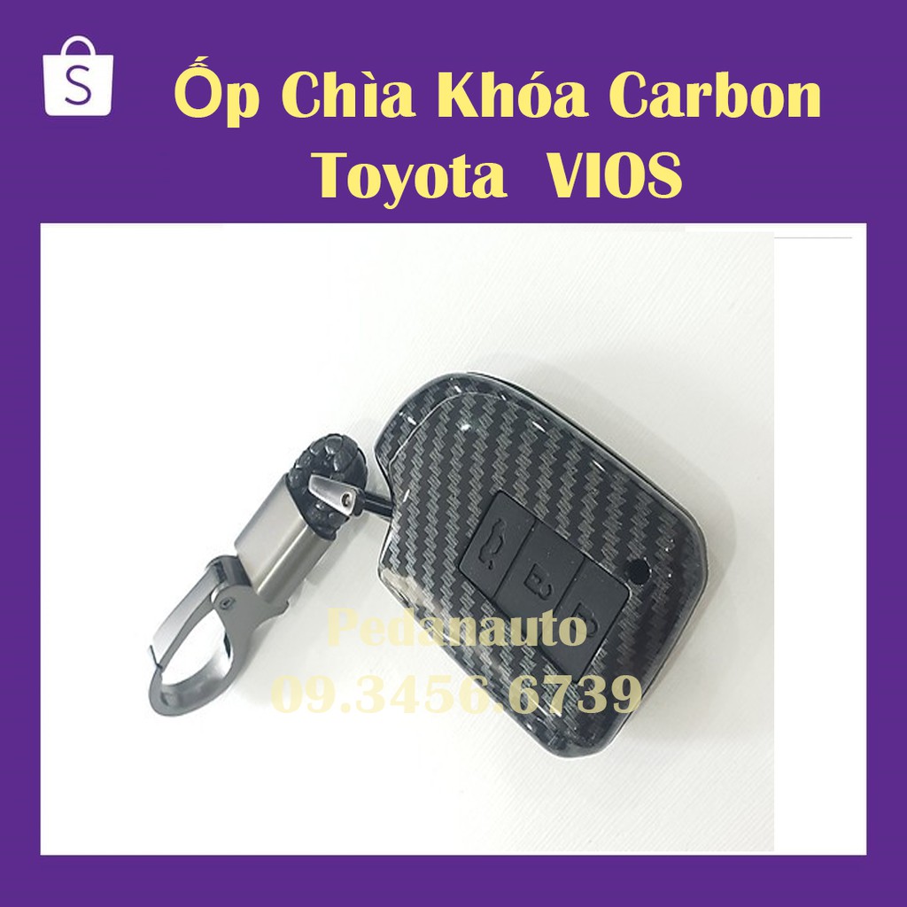 Carbon Key Cover For Toyota Vios Yyaris 2019-2020 2021 2022 2023- With ...