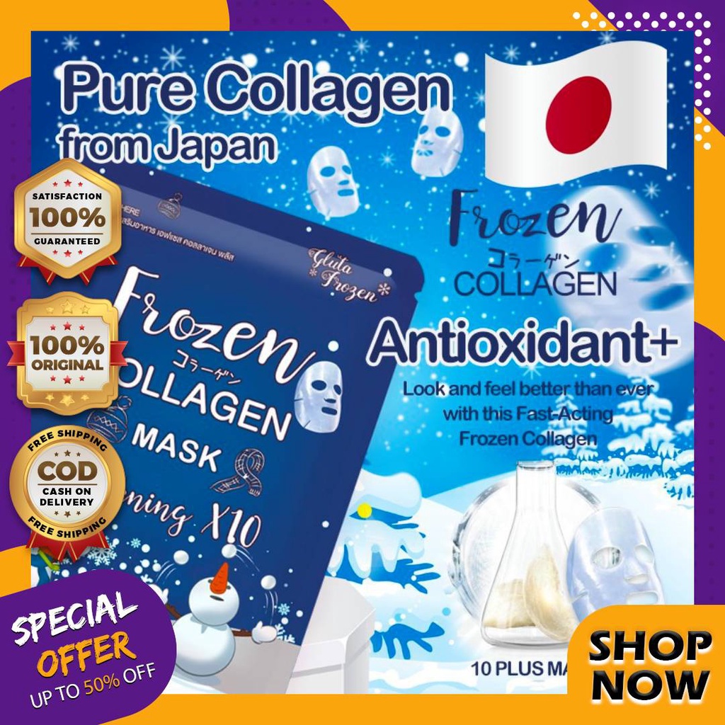 Best Promo Original Frozen Collagen Mask Whitening x10 Plus Mask with L ...