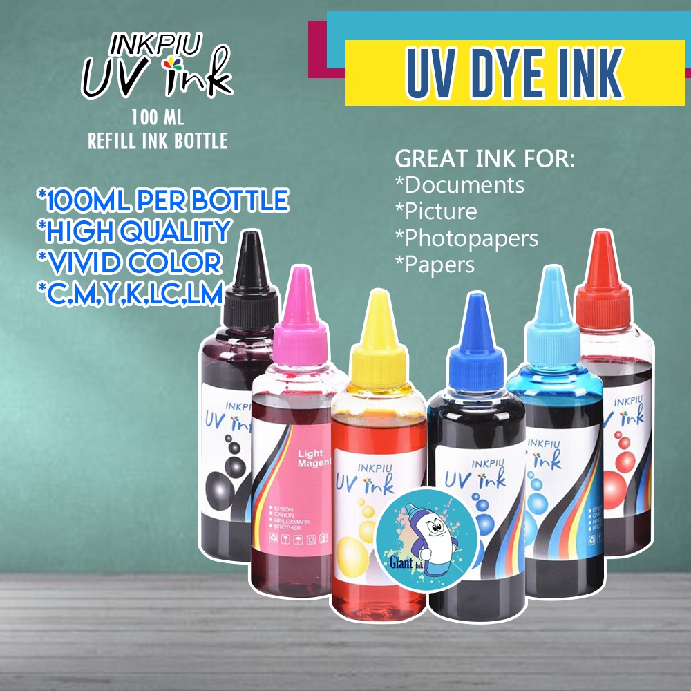 Inkpiu UV Dye Ink 100ml (Universal Refill Ink) 6 Color | Shopee Philippines