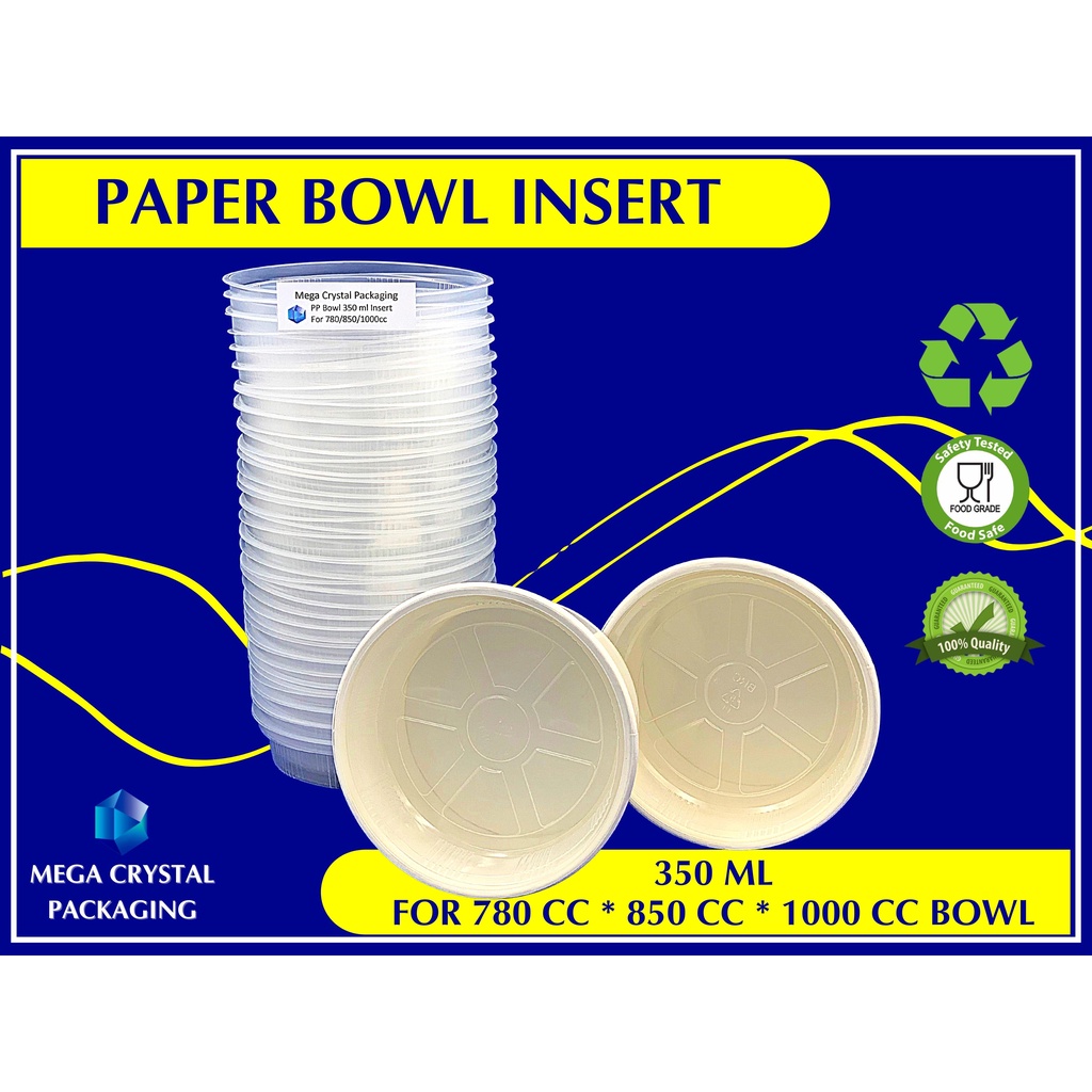 [ 50 Pcs. ] Paper Bowl 350 ml Inner / Insert / Divider ONLY for 780 cc ...