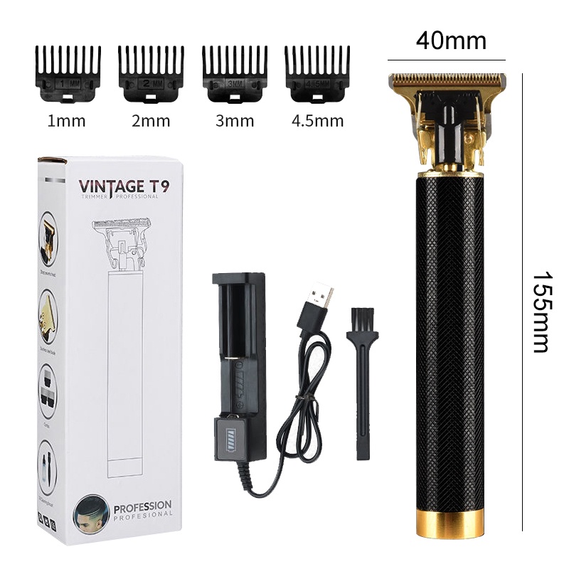 Professional Vintage T9 Rechargable Razor Hair Cut Clipper Trimmer ...