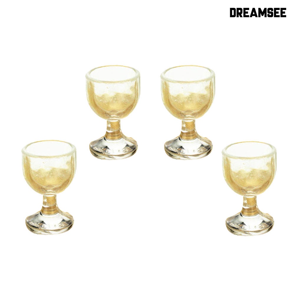 DS 4Pcs Kids Toy Play House Red Wine Glass Goblets Dollhouse Doll ...