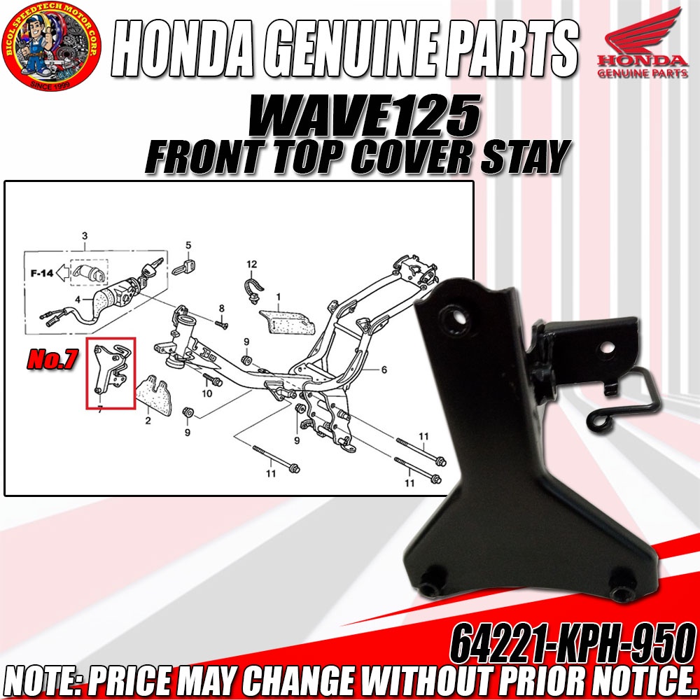 WAVE 125 S STAY FRONT TOP COVER (HPI) (Genuine: 64221-KPH-950) | Shopee ...