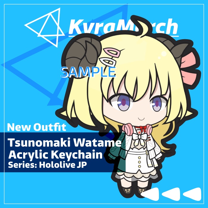 Keychain Hololive Japan Tsunomaki Watame New Outfit | KyraMerch Anime ...