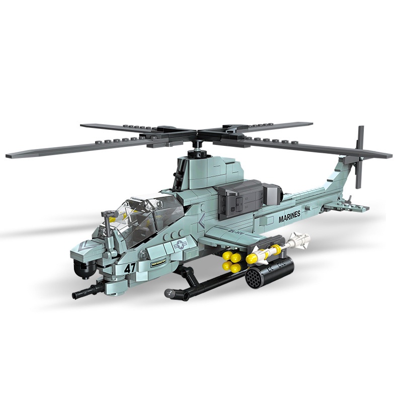Mytopshop 597PCS MOC WW2 AH-1Z Viper Helicopter Figure Model ...