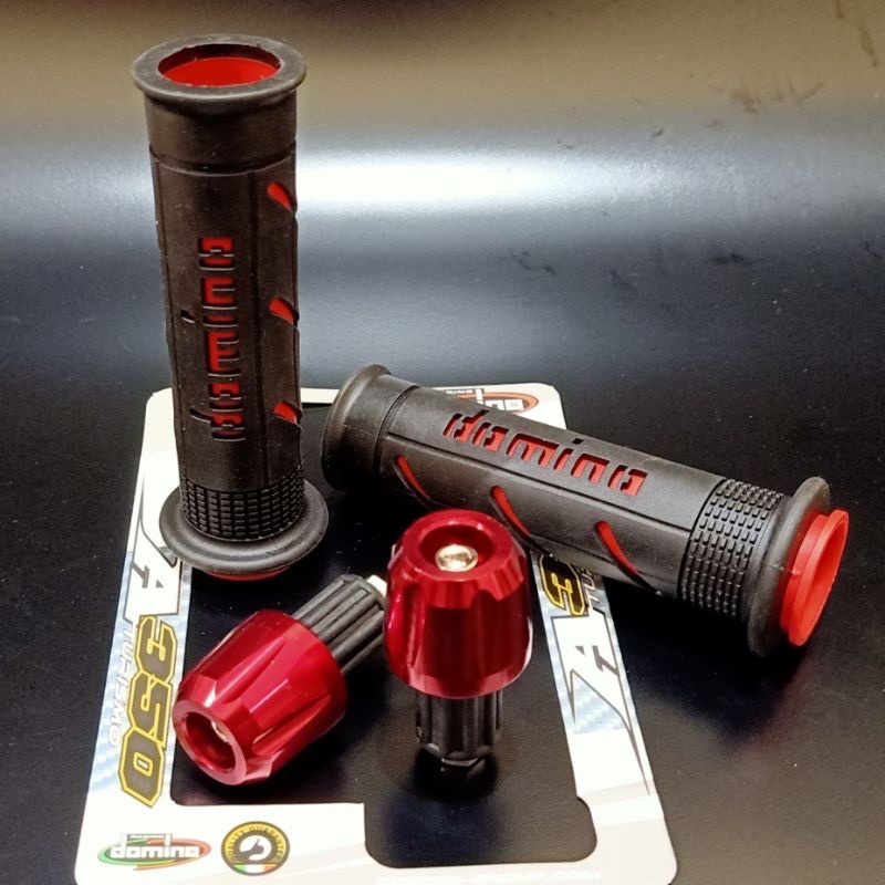 DOMINO HANDGRIP PACKAGE PLUS UNIVERSAL CNC HANDLEBAR STRAPS FOR ...