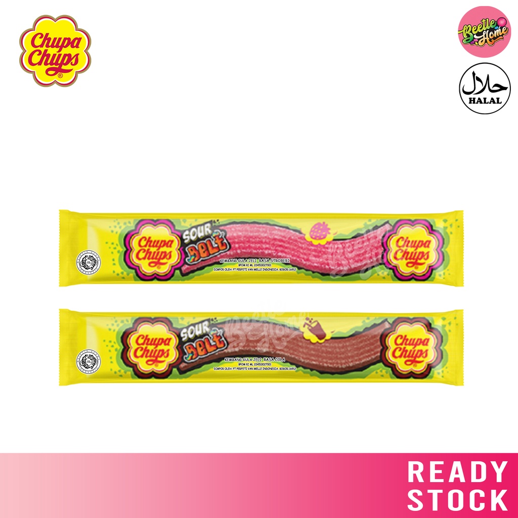Chupa Chups Sour Belt 8g Soft Candy Chewy Strawberry / Cola Gula Jeli | Shopee Philippines
