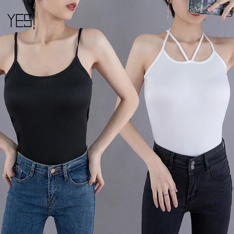 Small Camisole Women Slim Fit Versatile Navel Bra One-piece Sleeveless ...