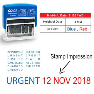 Colop Office Pharases dan Dater Self Inking Stamp W120/WD & Replacement Ink Pad E\12-2 | Shopee ...