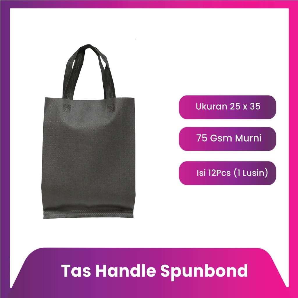 HITAM New Tas Handle Spunbond 25 x 35/Goodie bag- Black | Shopee ...