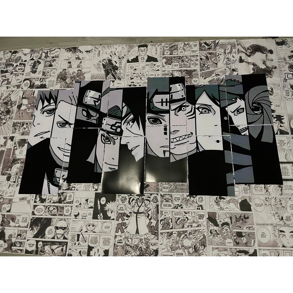 Akatsuki V2 puzzle poster wall decor 50x25 inches + 40pcs anime manga ...