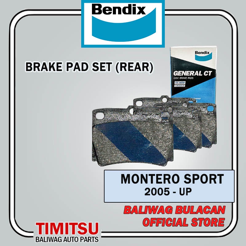 BRAKE PADS REAR SET MITSUBISHI MONTERO SPORT 2005-UP PART NO. DB1390 GCT / DB1390 BENDIX ...