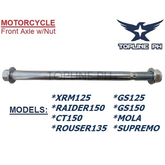 Motorcycle Front Axle XRM125 / RAIDER150 / CT150 / ROUSER135 / GS125 ...