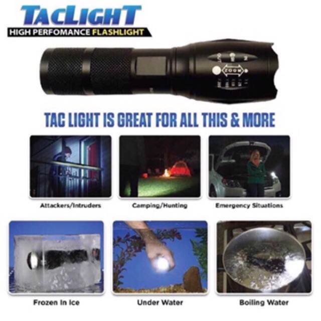 Taclight high powered taclight military grade 5 light modes | Shopee ...