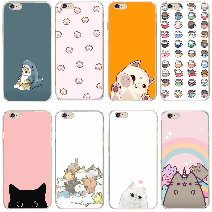 Soft Case Cartoon Cats Silicone Transparent Shockproof Cute Cartoon ...