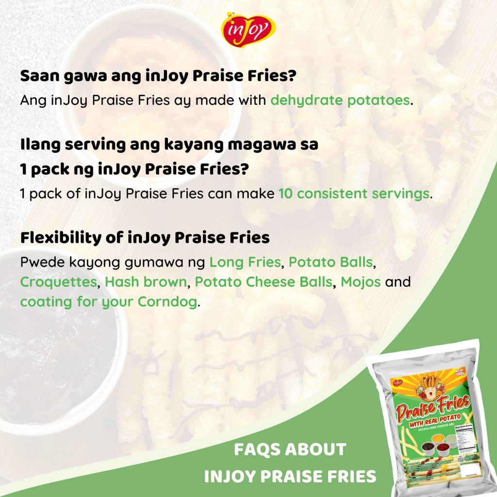 InJoy Praise Fries with Real Potatoes 500g | Shopee Philippines