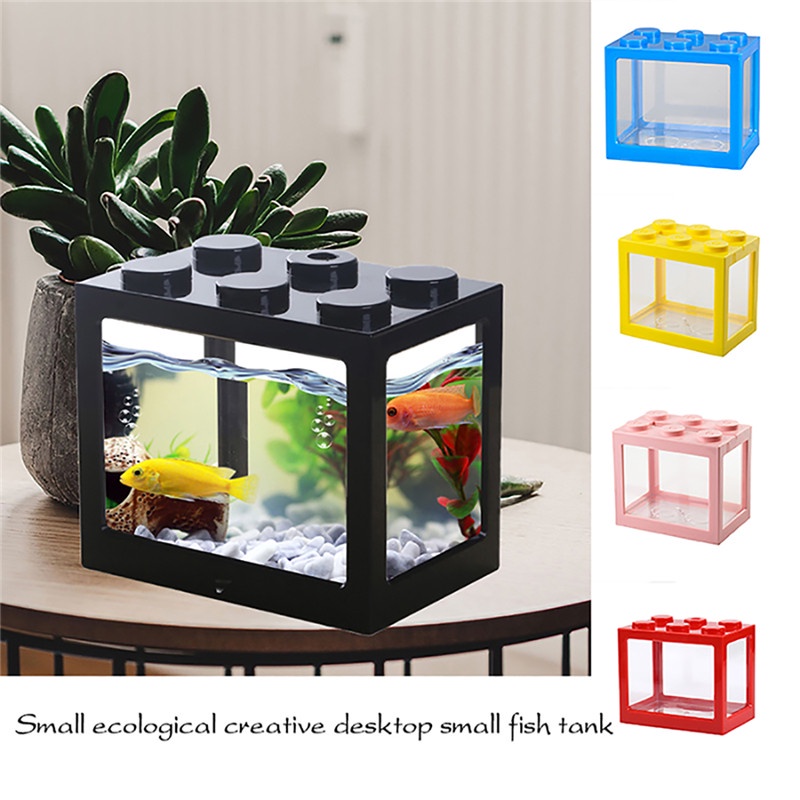 Betta Fish Mini Aquarium Fighting Cylinder Rumble USB + LED Building ...