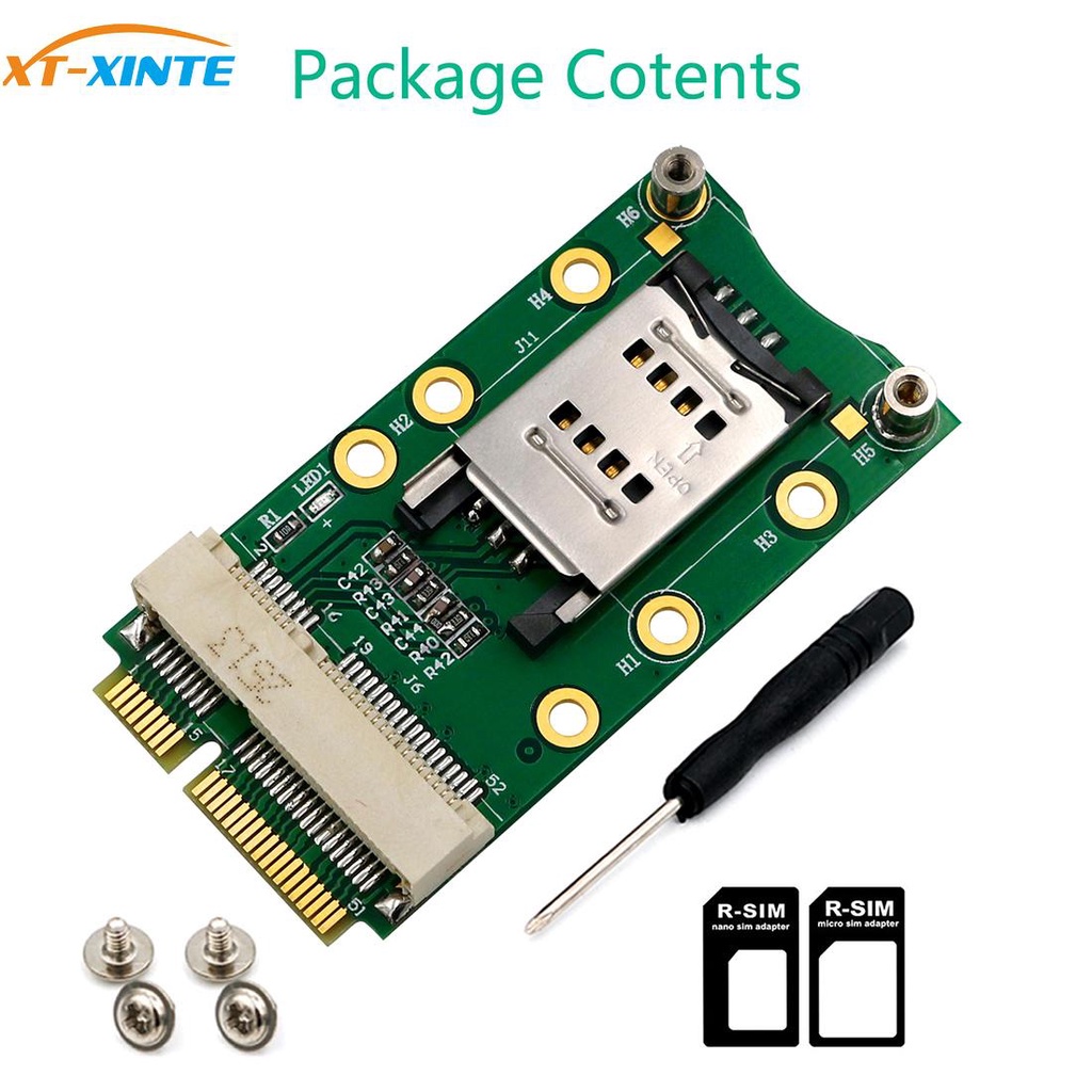 Mini PCI-E Adapter Card mPCIe with SIM Card Slot for 3G 4G Module USIM ...