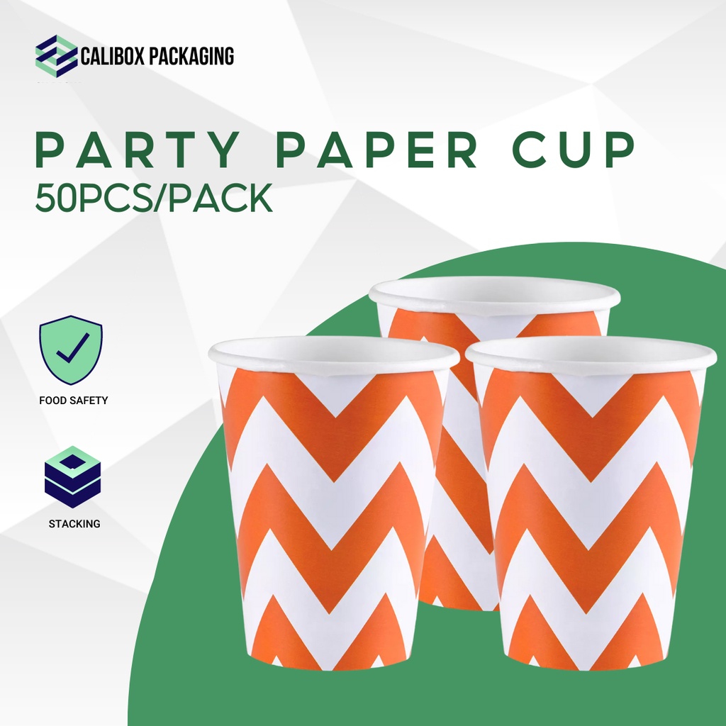 Calibox Packaging Disposable Paper Party Cup 50pcs | Shopee Philippines