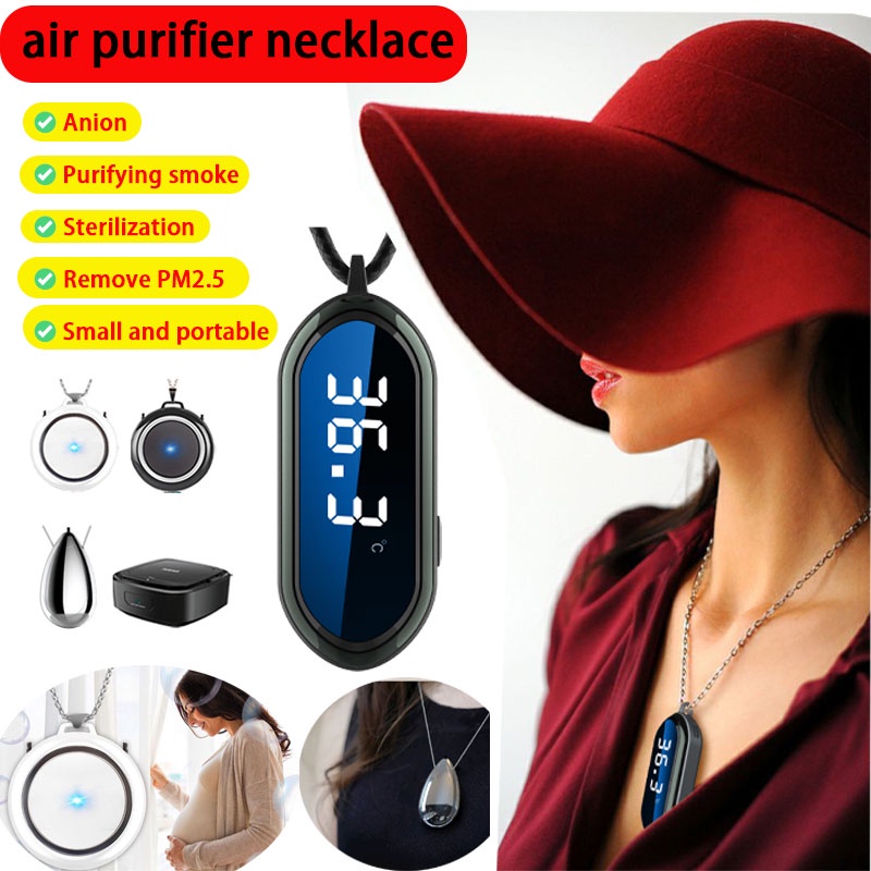 Wearable Air Purifier Necklace Personal Ionizer USB Ioniser car air ...