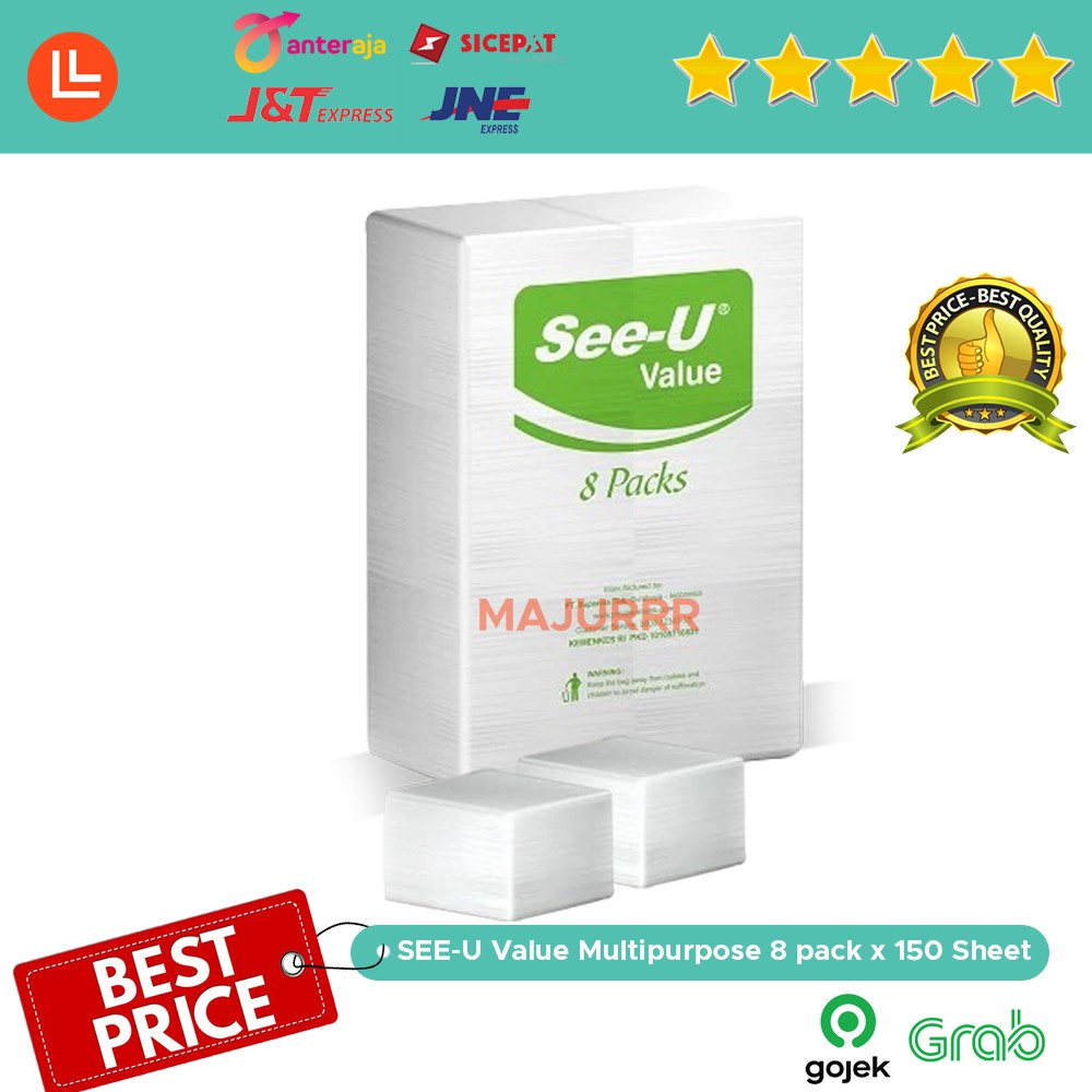 See-u Value Pack Multipurpose Pop Up Tissue 8 Pack in 1 (8in1) SEE U ...